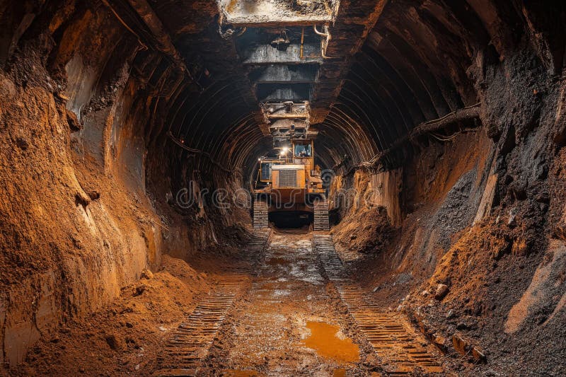 An Expansive Underground Mining Tunnel Reveals a Powerful Vehicle at ...