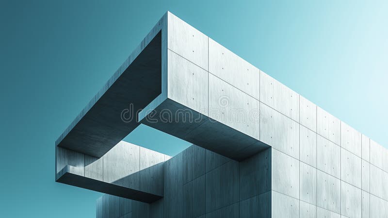 Modern Minimalist Architectural Structure with Abstract Concrete ...