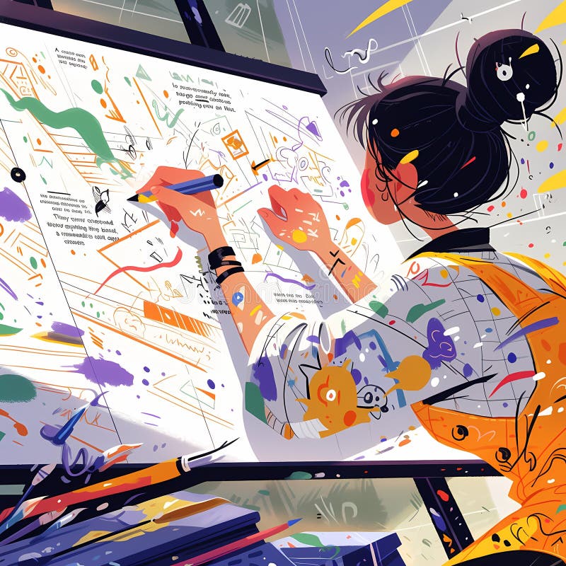 Creative Mind at Work: Illustrator S Colorful World Stock Illustration ...