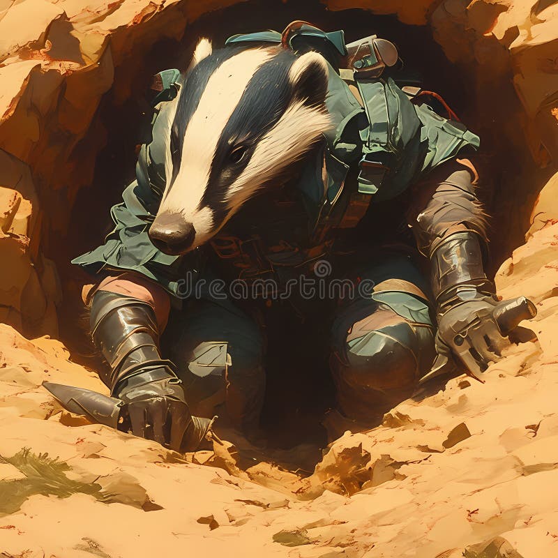 Determined Badger: Ninjas Unleashed! Stock Illustration - Illustration ...