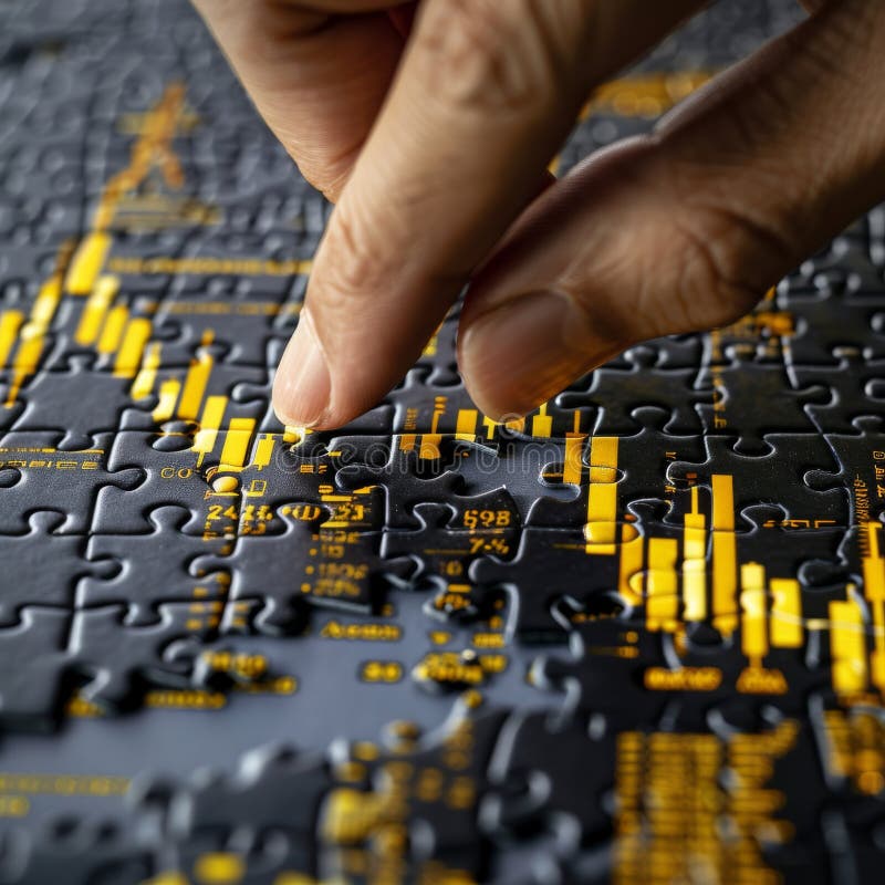 Hand Placing Final Piece in Circuit Board Puzzle - Concept of Solution ...