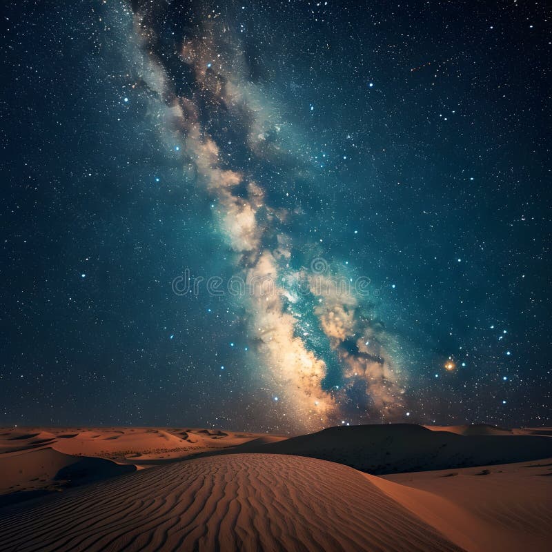 Starry Sky Over the Sahara: Night Symphony of Silence Stock ...