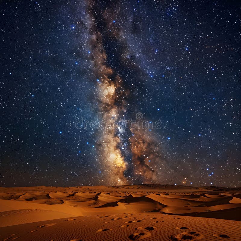 Starry Sky Over the Sahara: Night Symphony of Silence Stock ...