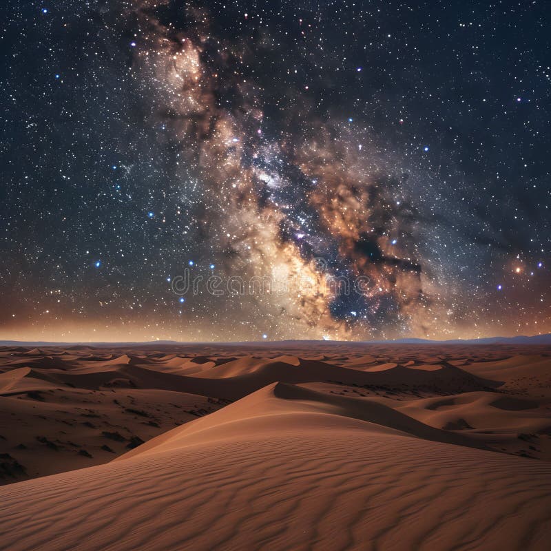 Starry Sky Over the Sahara: Night Symphony of Silence Stock ...