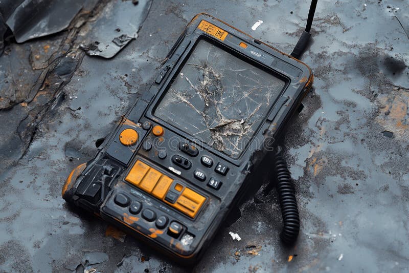 A Vintage Electronic Device Lies Abandoned on a Weathered Surface. Its ...