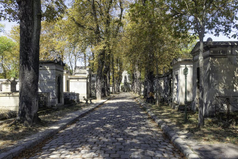 Autumn S Repose: Pathway through the Cemetery Stock Image - Image of ...