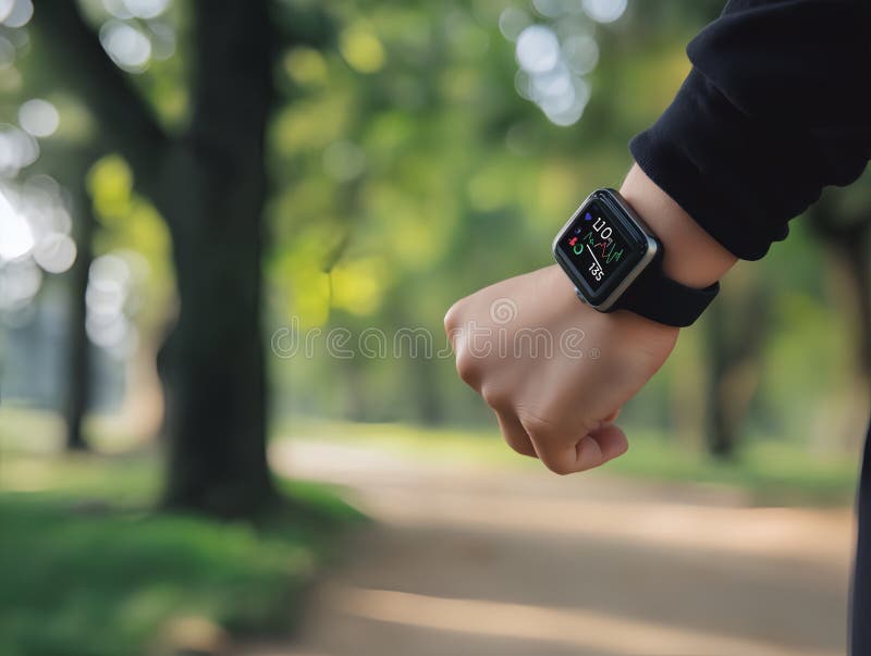 A Person Wearing Smart Watch in an Outdoor Setting, Symbolizing ...