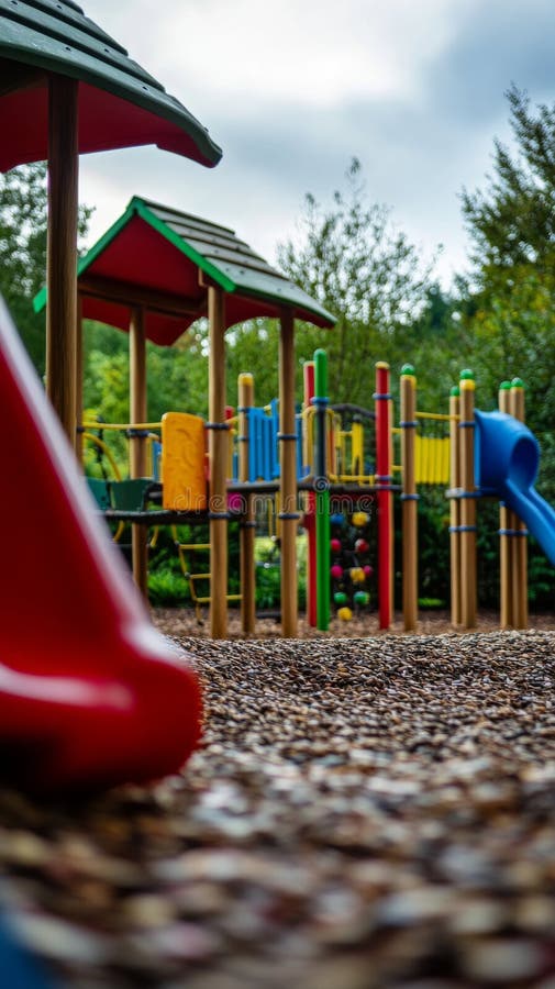 A Vibrant Playground Scene Showcased through Colorful Equipment. this ...