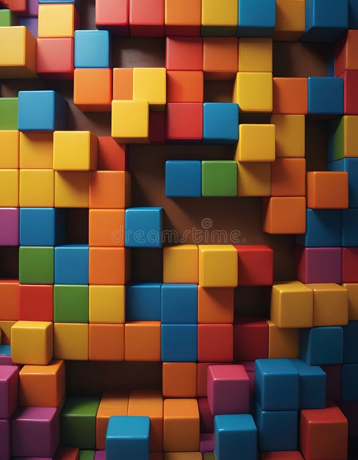 Dynamic Color Block Composition AI Generative Stock Photo - Image of ...