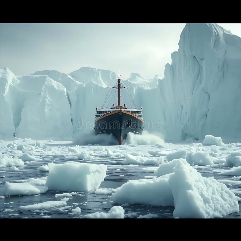 The Image Captures a Powerful Research Vessel Navigating through a ...