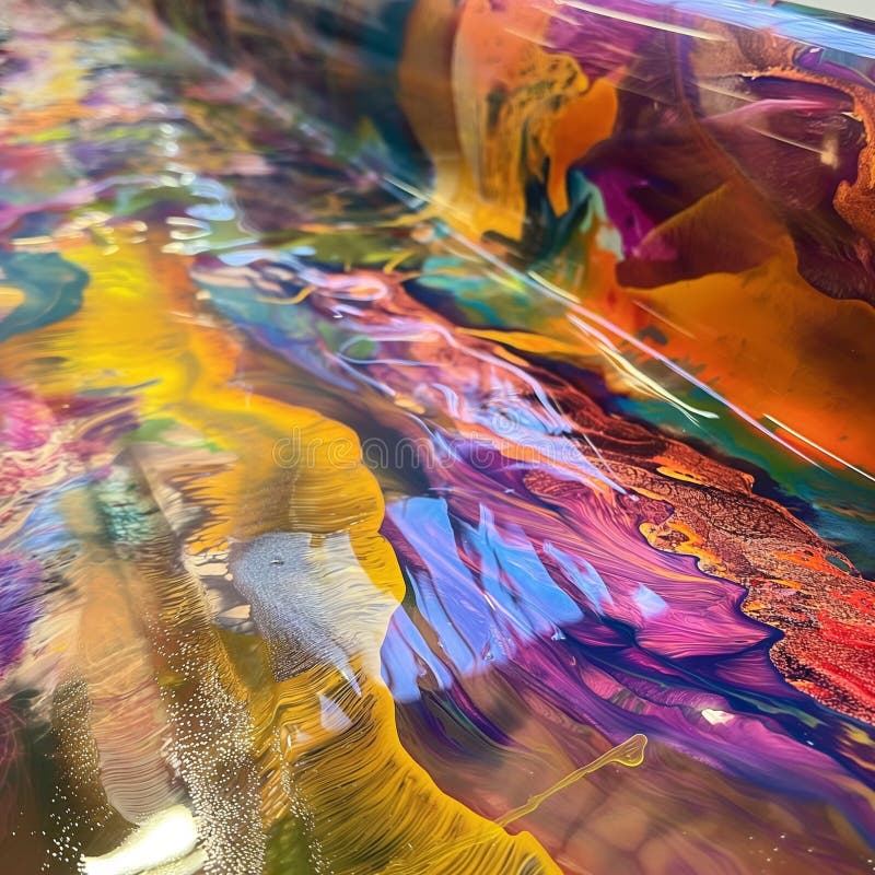 Hydrographic Printing with Colorful Abstract Patterns Stock ...