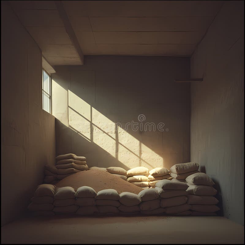 Grain Storage Room - Awaiting Harvest Stock Illustration - Illustration ...