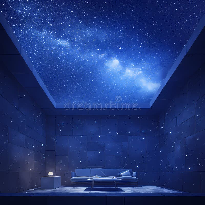 Contemplative Sanctuary - Cosmic Ambiance Interior Design Concept Stock ...