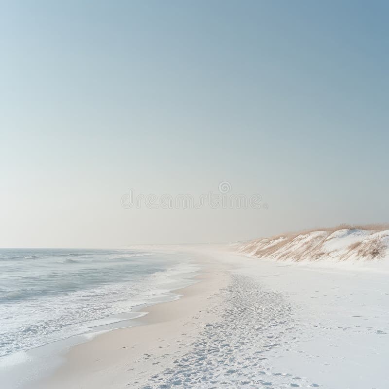Tranquil Secluded Beach Scene - Untouched Coastal Serenity Stock ...