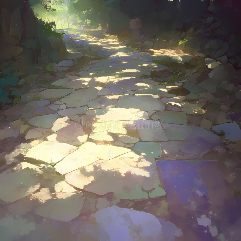 Serene Pathway of Stones stock illustration. Illustration of white ...