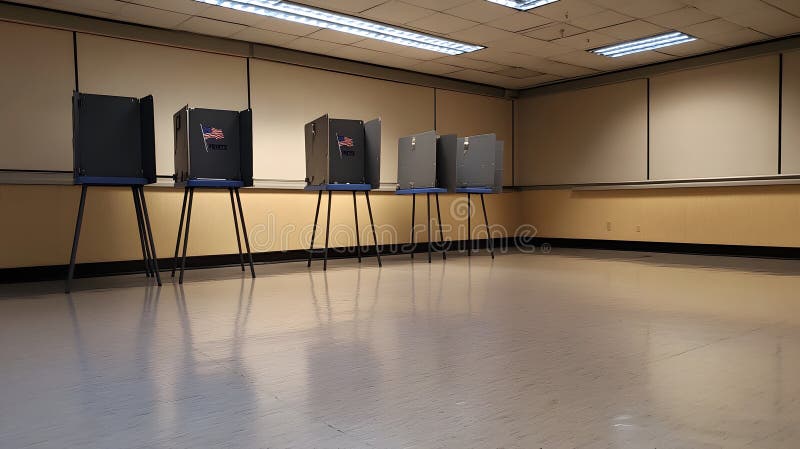 Voting Booths for Election Day in an American Polling Place Stock ...