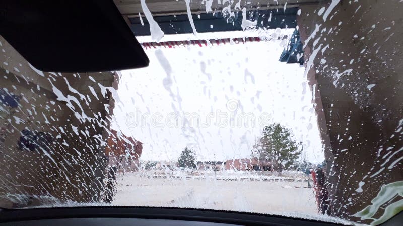 Inside View from a Car at a Self-Service Wash Station Stock Video ...