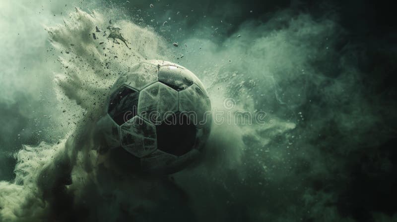 Dynamic Soccer Ball in Motion Generative AI Stock Image - Image of ...
