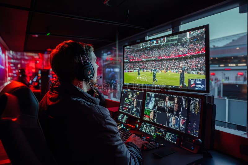 A Sports Production Expert is Focused on the Action. they Manage ...
