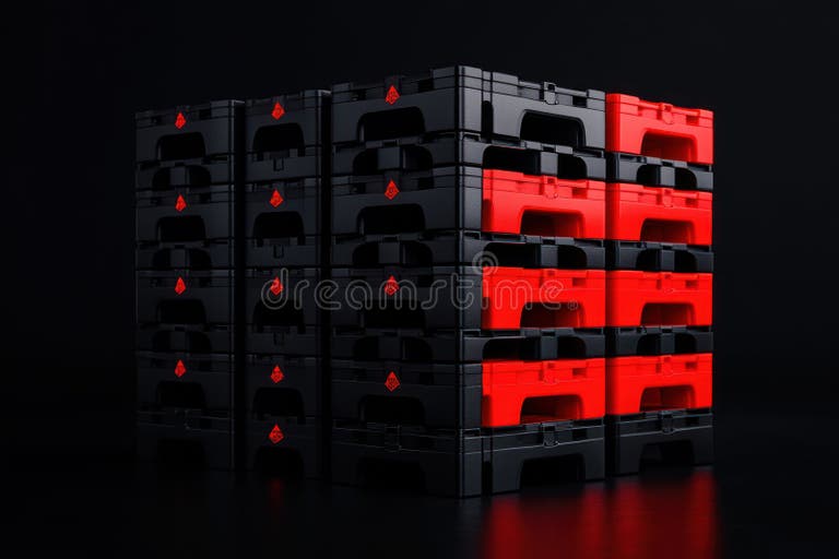 Stacked Plastic Shipping Pallets at Warehouse for Export Industry ...