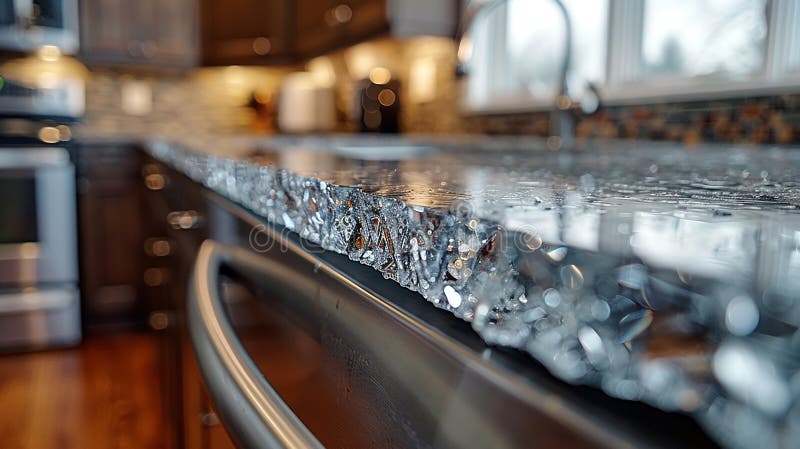 Cracked Countertop Corner in Modern Kitchen Stock Photo - Image of ...
