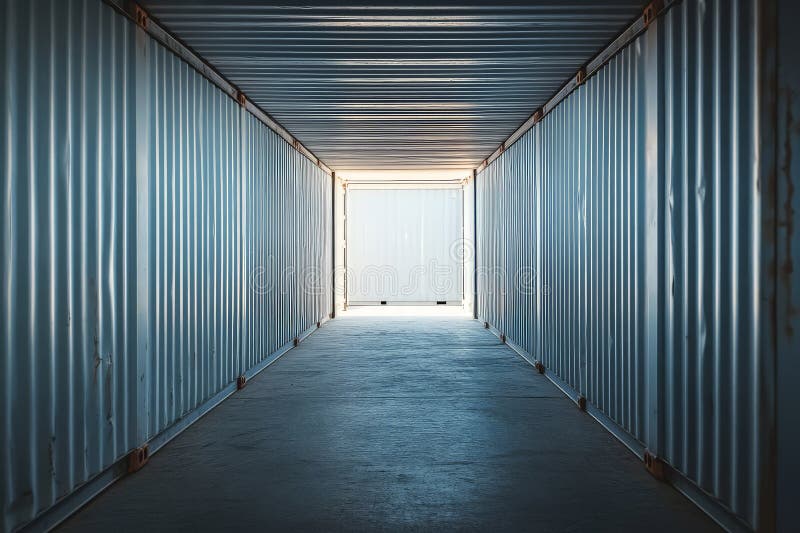 Inside an Empty Shipping Container Stock Illustration - Illustration of ...