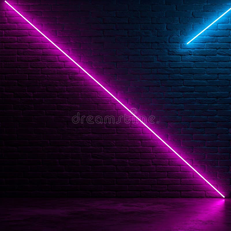 Neon Brick Wall: Vibrant and Modern Stock Illustration - Illustration ...