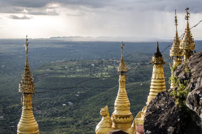 A View from Mount Popa, Bagan, Myanmar Stock Photo - Image of ...