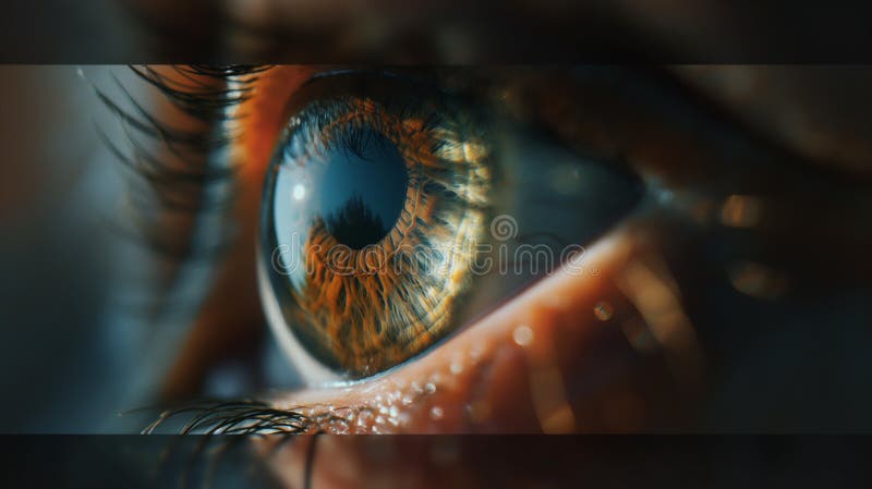 Vivid Macro Shot of a Human Eye Reflecting a Mysterious Forest Scene ...