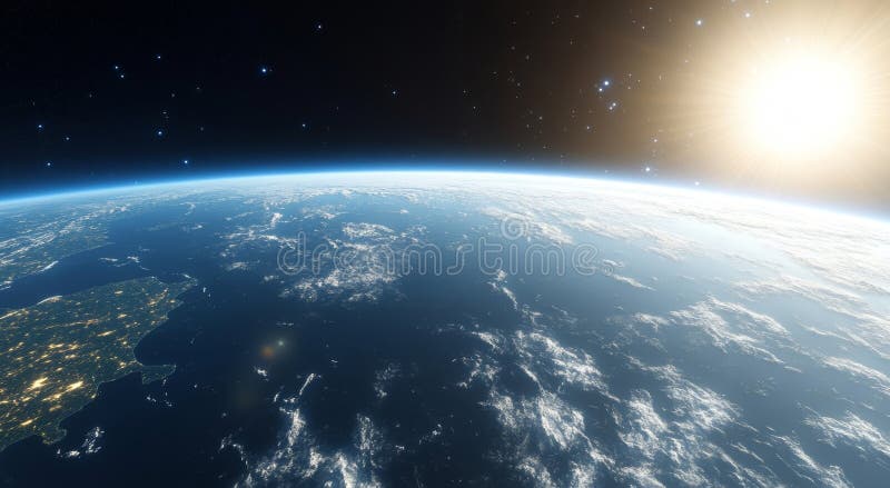 This Image Captures a Stunning View of Earth from Space, Featuring ...
