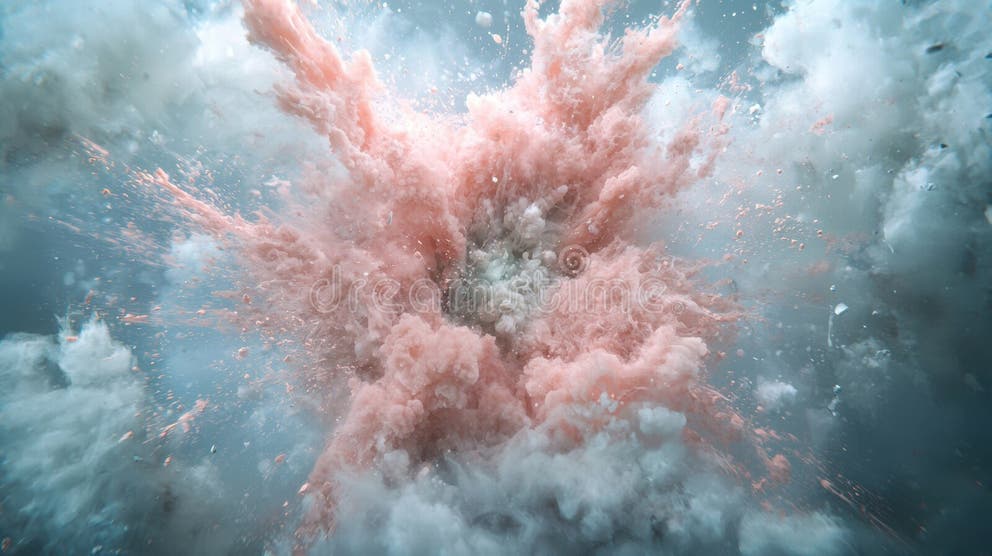 An Artistic Representation of a Pink Explosion of Smoke and Water ...