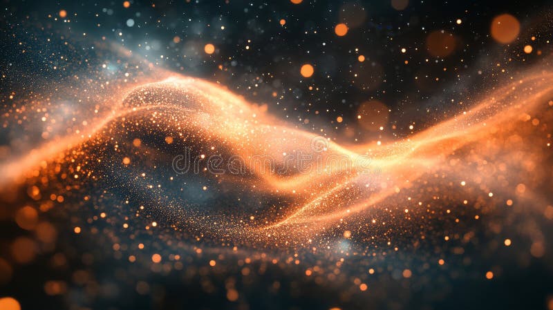 Swirling Orange Dust in Dark Space with a Glow Stock Photo - Image of ...