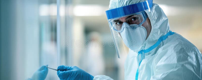 Close-up of a Technician in Protective Gear Working in a Laboratory ...