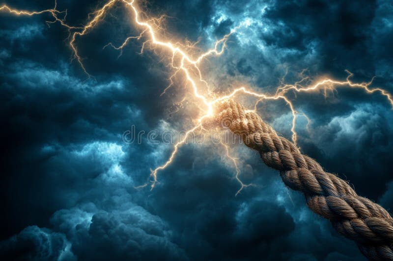 A Dramatic Scene Featuring a Rope Against a Stormy Sky Filled with ...