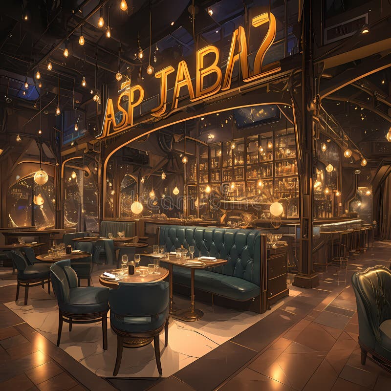 Exquisite Jazz Bar with Jasper Design Stock Illustration - Illustration ...