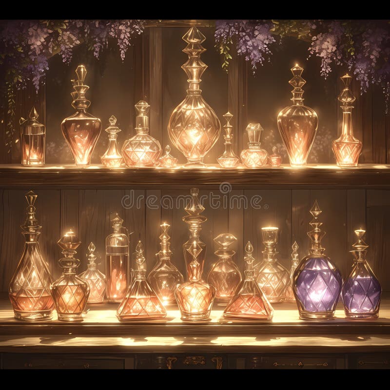 Charmingly Vintage Perfumery Collection Stock Illustration ...