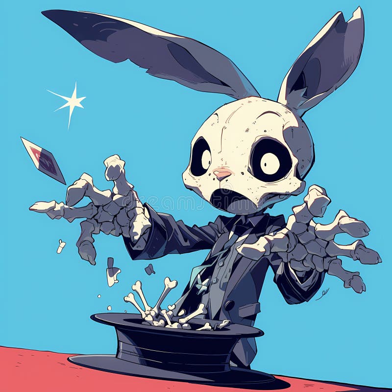 Shocked Bunny Magician Illustration Stock Illustration - Illustration ...