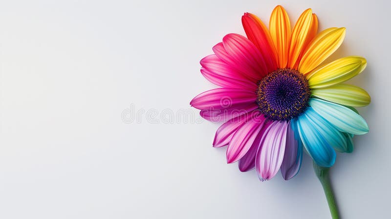 Colorful Gerbera Flower on White Background with Copy Space. Stock ...