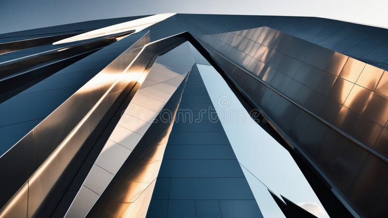 Unique Glass Architecture Shot from Below with Modern Design Stock ...