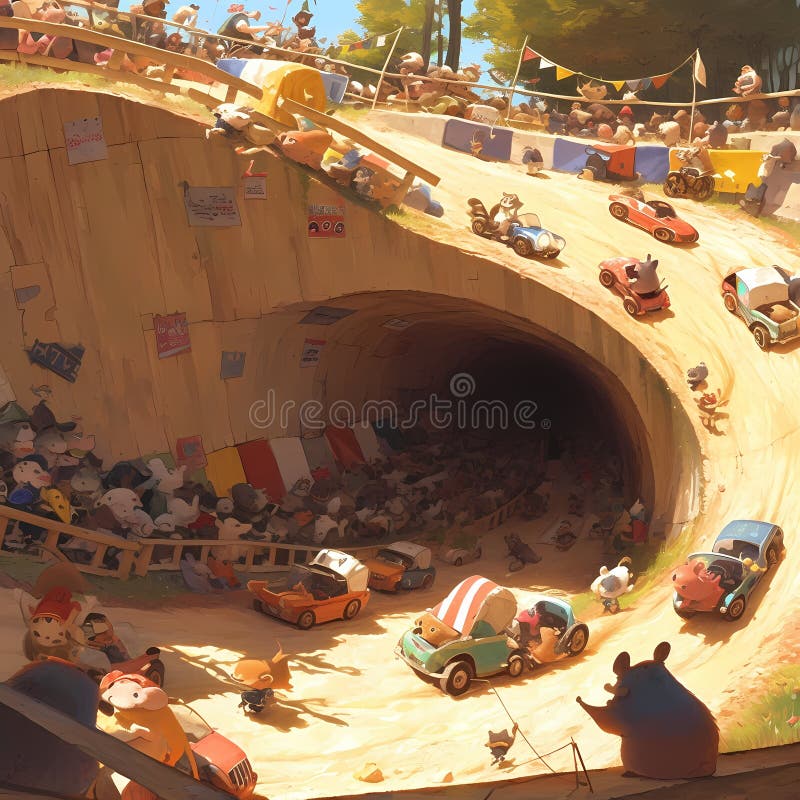 Underground Racing League for Earthworms Stock Illustration ...