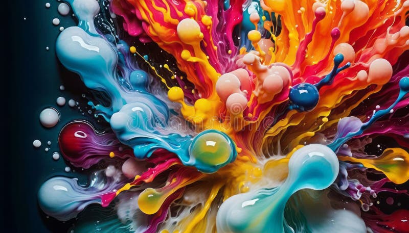 Dynamic Burst of Colorful Vibrant Paint Stock Image - Image of design ...
