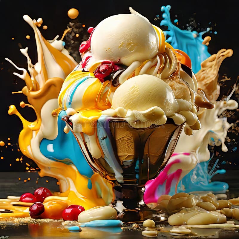 Explosion of Ice Cream Flavors Stock Image - Image of christmas ...