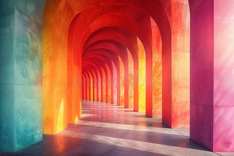 Radiant Spectrum of Light Filtering through Colored Columns in a Modern ...