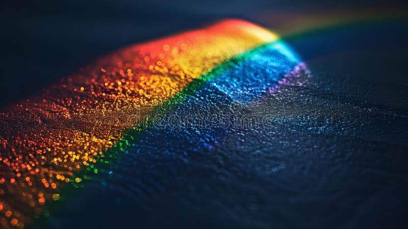 Colorful Spectrum of Light on Wet Surface, Generative AI Stock ...