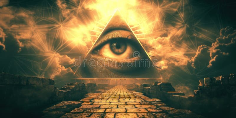 All Seeing Eye Observing Brick Road Stock Photo - Image of enigmatic ...