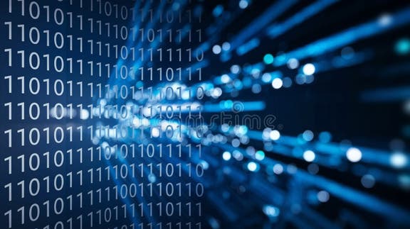 Digital Age: Data and Connectivity in the Night Sky Stock Illustration ...