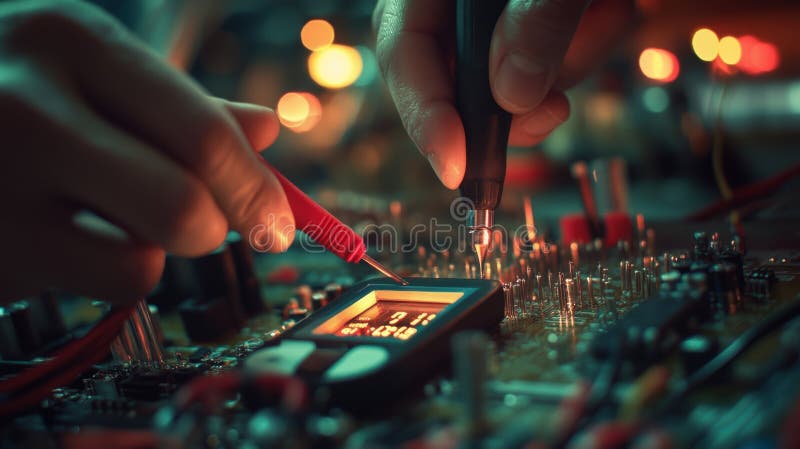 An Image Capturing a Digital Multimeter in Action with Readings ...