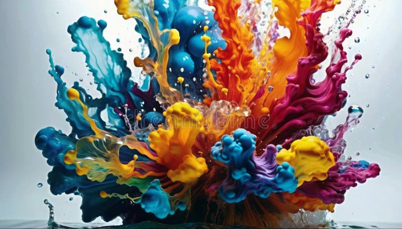 Dynamic Burst of Colorful Paint Stock Image - Image of background ...