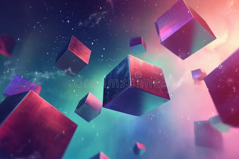An Image Capturing a Group of Cubes Mysteriously Suspended in Mid-air ...