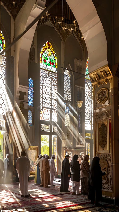 Sunlight Streams through Ornate Stained Glass Windows in Beautiful ...